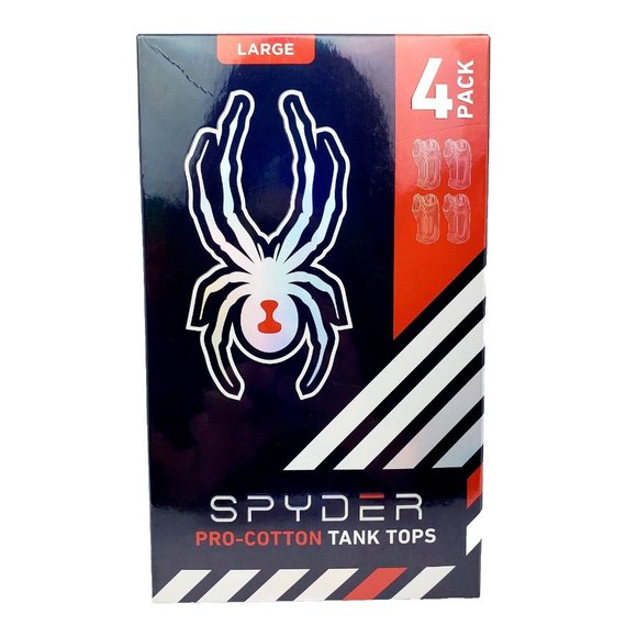 Spyder | Shirts | Spyder Pro Cotton Stretch 4 Pk Tank Tops L Black ...